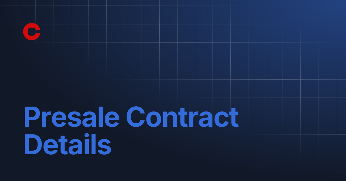 Presale Contract Details | BitDCA Documentation